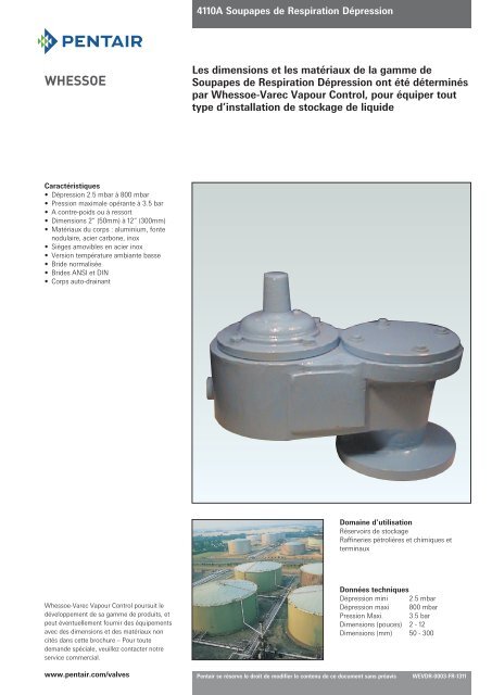 Téléchargement - Pentair (anciennement Tyco Flow Control)