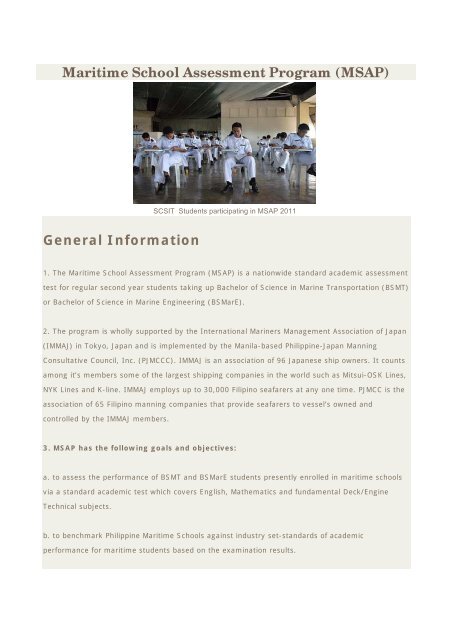 Maritime School Assessment Program (MSAP)