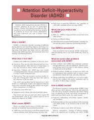 ADHD Preventive Heath Pamphlet