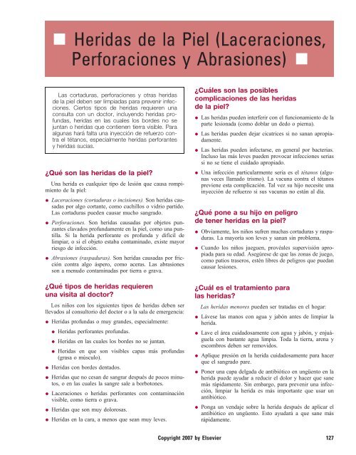 Heridas de la Piel (Laceraciones, Perforaciones y ... - Impcna.com