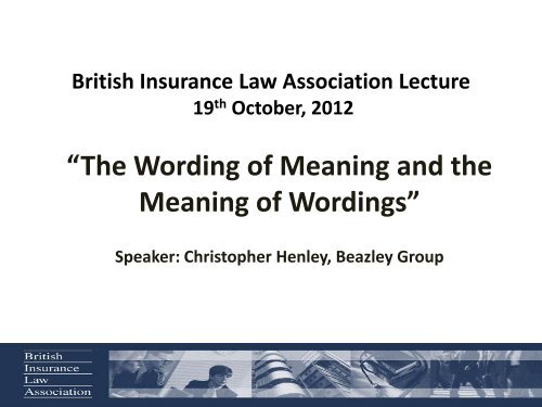 The Wording of Meaning and the Meaning of Wordings ... - BILA