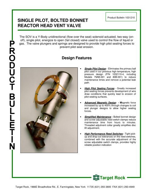 Single Pilot SOV Brochure - Enertech