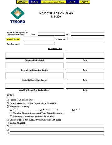 Incident Action Plan Cover Sheet