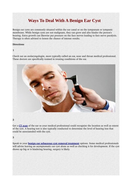 Ways To Deal With A Benign Ear Cyst