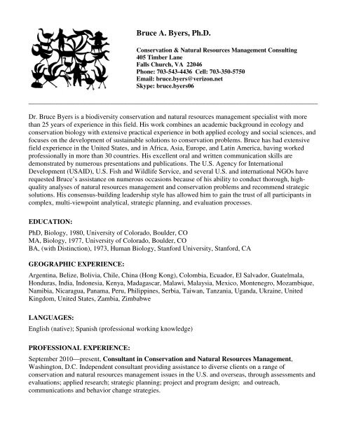 Bruce A. Byers, Ph.D. - Bruce Byers Consulting