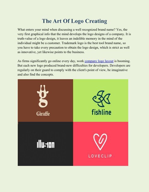 The Art Of Logo Creating