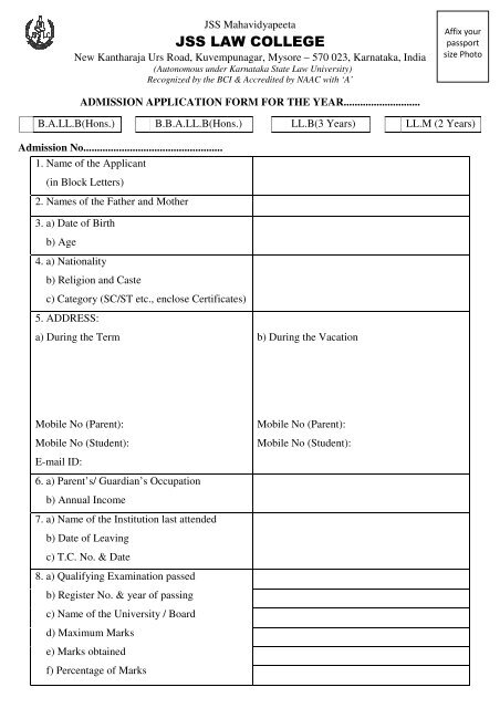 Download Application-Form - JSS Law College