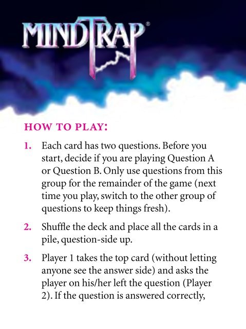 Instructions - MindTrap Brain Cramp.pdf - Outset Media