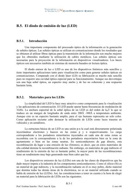 El Diodo de Emisión de Luz (LED)