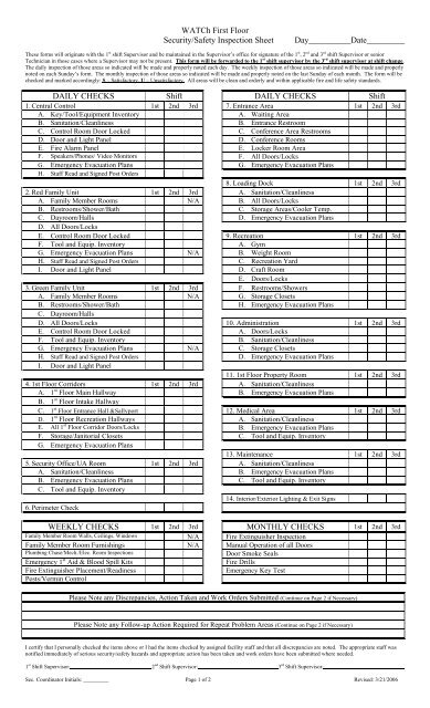 View the security inspection form