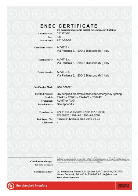 ENEC CERTIFICATE - Alvit.it