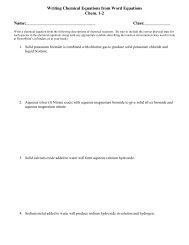 Word Equations Worksheet