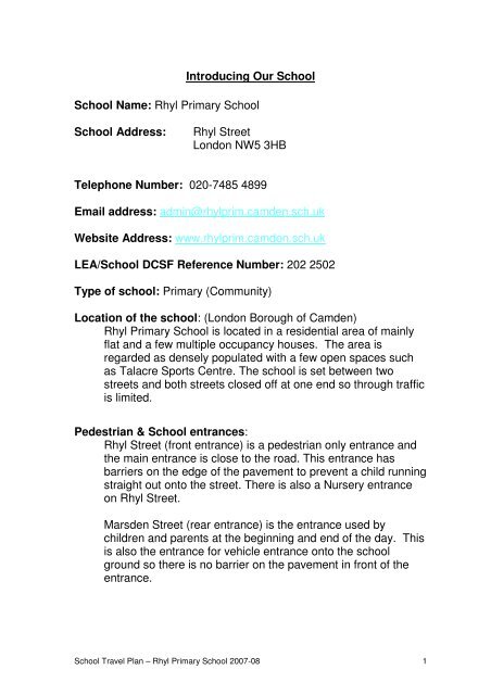 Introducing Our School School Name: Rhyl Primary School School ...