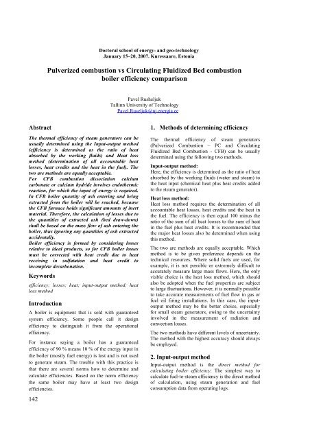 Pulverized combustion vs Circulating Fluidized Bed combustion ...