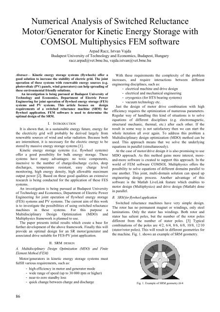 Numerical Analysis Of Switched Reluctance Motor Generator For