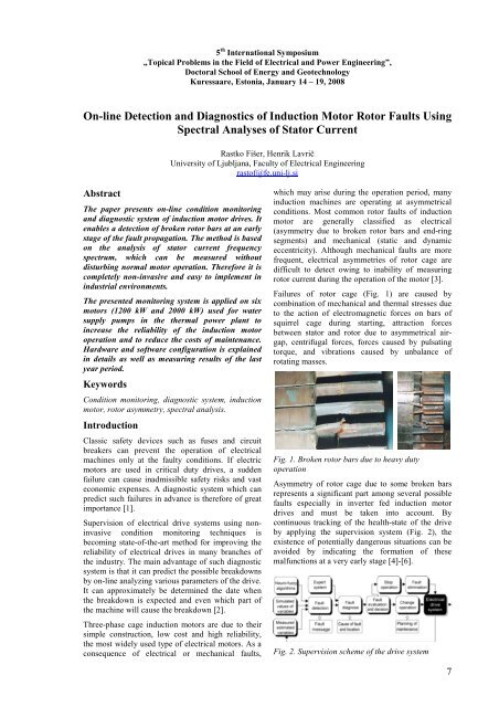 On Line Detection And Diagnostics Of Induction Motor Rotor Faults