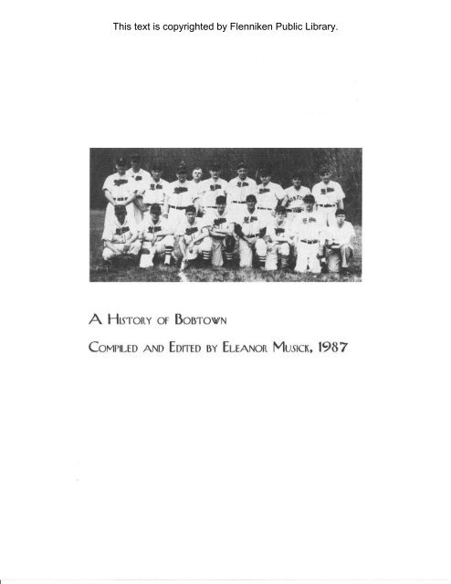 A History of Bobtown - Flenniken Public Library