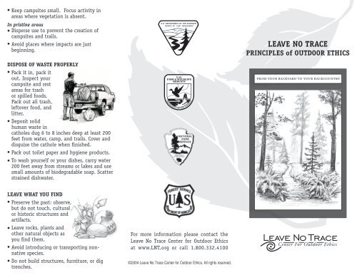 Leave No Trace Principles Tri-fold Brochure