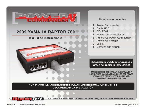 2009 YAMAHA RAPTOR 700 - Power Commander