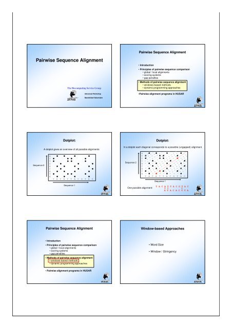 Methods of Sequence Alignment - Husar