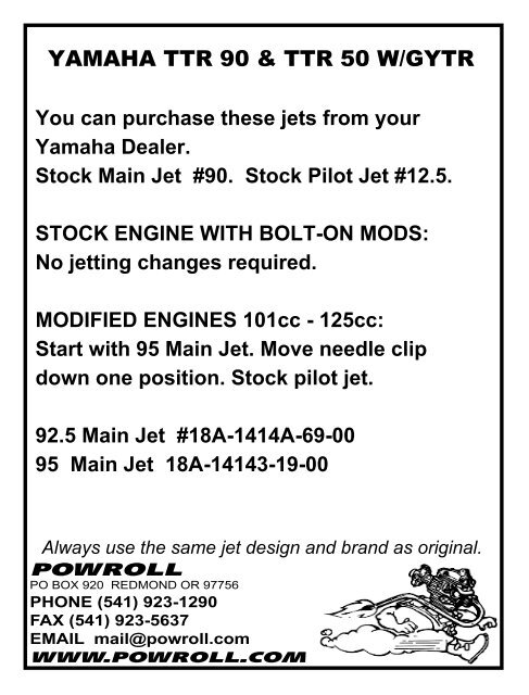 TTR50 (w/gytr) - Powroll