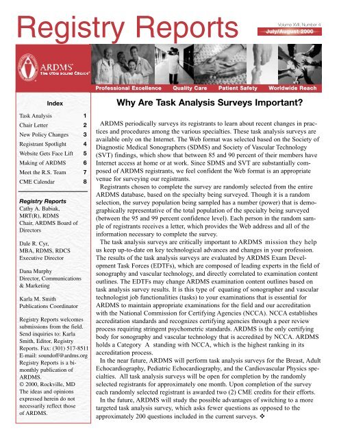 Registry Reports - ARDMS