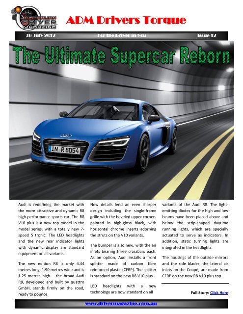 ADM Drivers Torque Issue 12 - Australian Driver Magazine