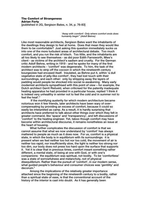 Adrian Forty_The comfort of strangeness - Sergison Bates architects