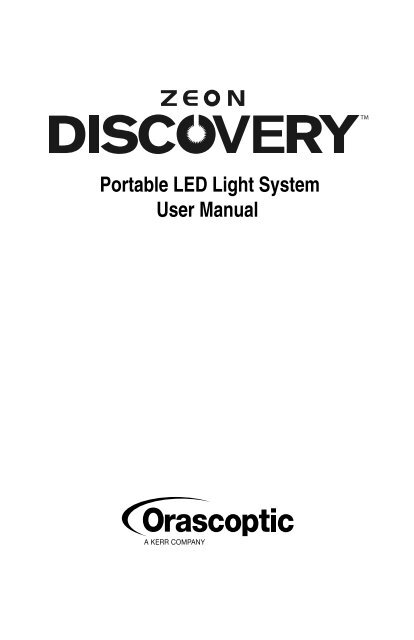 Portable LED Light System User Manual - Orascoptic
