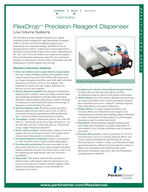 FlexDropTM Precision Reagent Dispenser