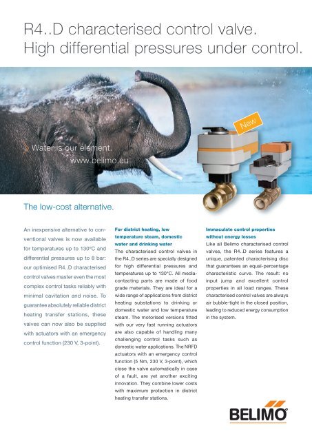 R4..D characterised control valve. High differential ... - Belimo