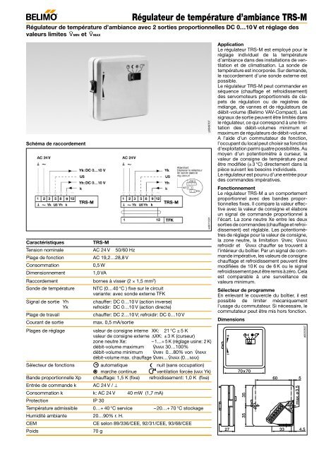 RÃ©gulateur de tempÃ©rature d'ambiance TRS-M - Belimo