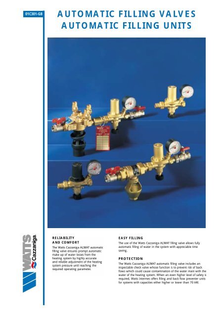 AUTOMATIC FILLING VALVES AUTOMATIC ... - Watts Industries