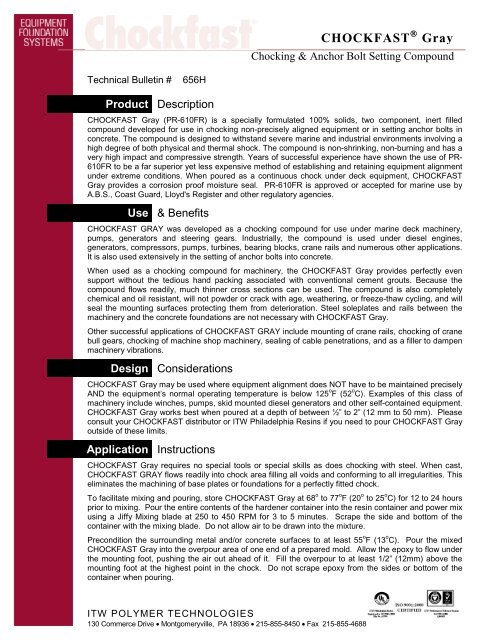 CHOCKFAST Gray - ITW Chockfast Marine