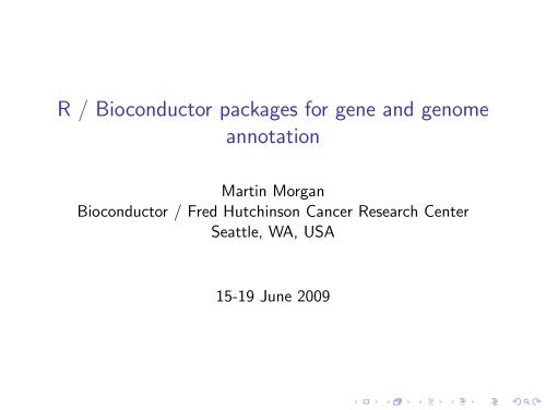 R Bioconductor Packages For Gene And Genome Annotation
