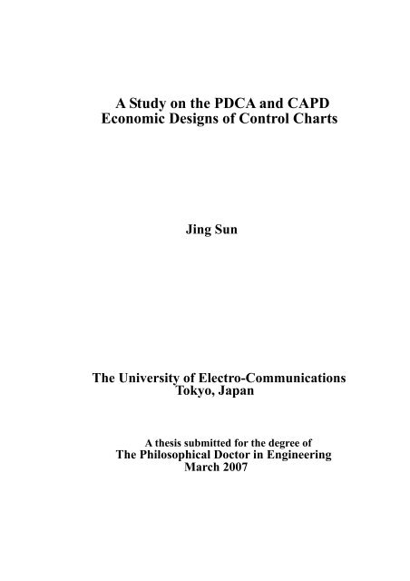 A Study on the PDCA and CAPD Economic Designs of Control Charts