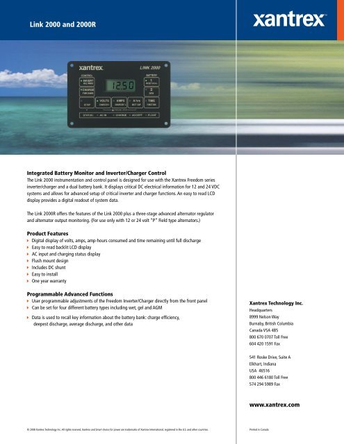 Link 2000 and 2000R - Xantrex