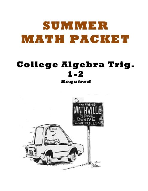 SUMMER MATH PACKET