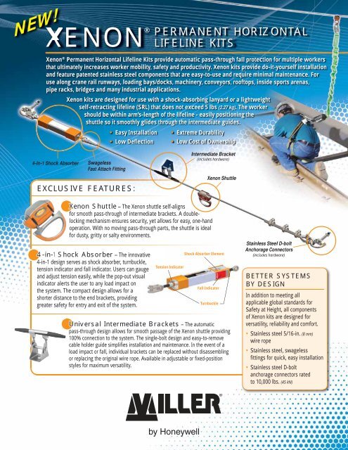 Xenon® Permanent Horizontal Lifeline Kits Miller Fall Protection