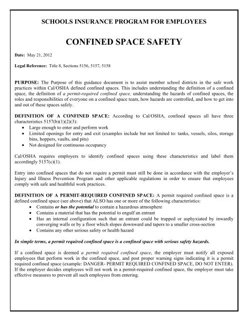CONFINED SPACE SAFETY - sipe