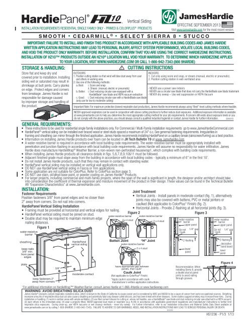 GENERAL REQUIREMENTS: INSTALLATION ... - James Hardie