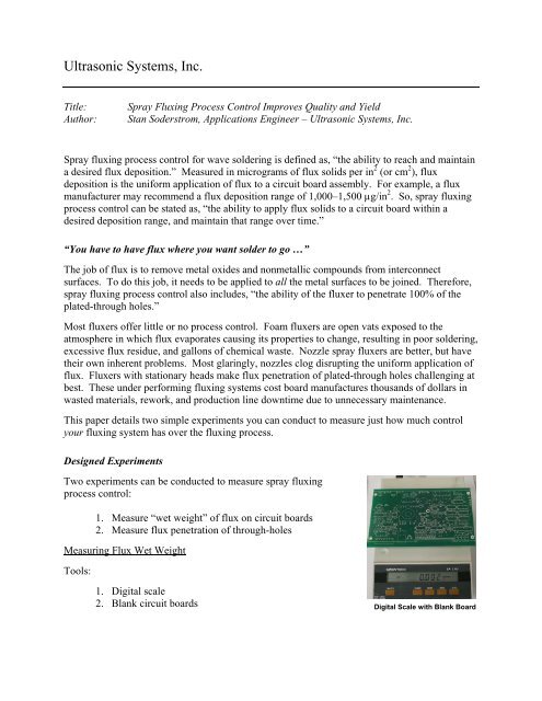 Spray fluxing process control: what is it, and how do you ... - Circuitnet