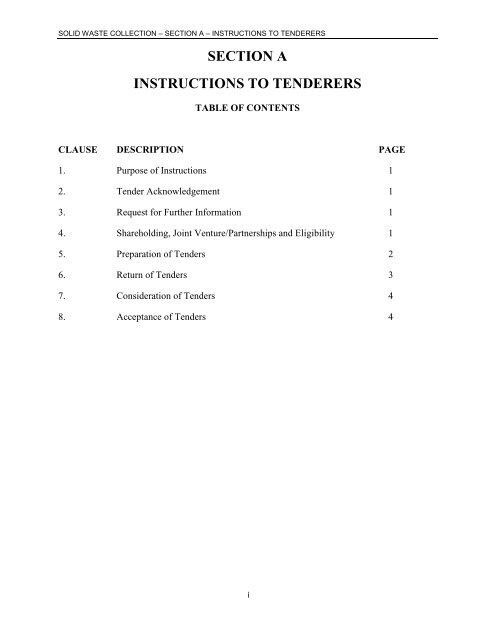 Solid Waste Collection Tender - Government of Montserrat