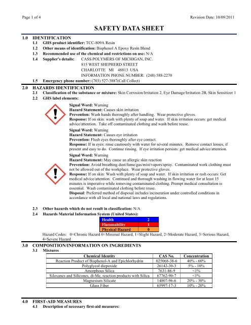 SAFETY DATA SHEET - Tool Chemical Company