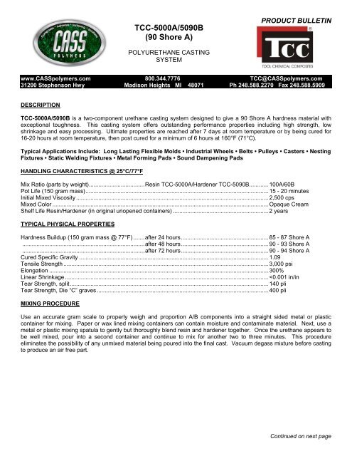 Tech Sheet - Tool Chemical Company