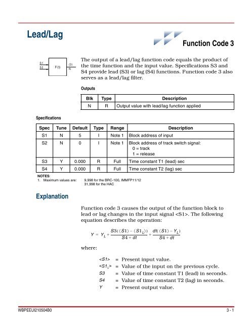 FC 3 - Lead/Lag - ABB SolutionsBank