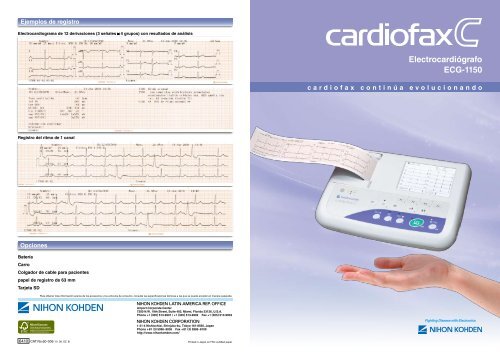 Electrocardiógrafo ECG-1150 cardiofax continúa ... - Nihon Kohden