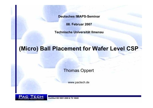 (Micro) Ball Placement for Wafer Level CSP