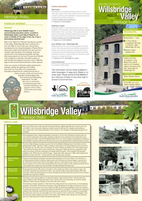 Willsbridge Valley heritage walks - South Gloucestershire Council