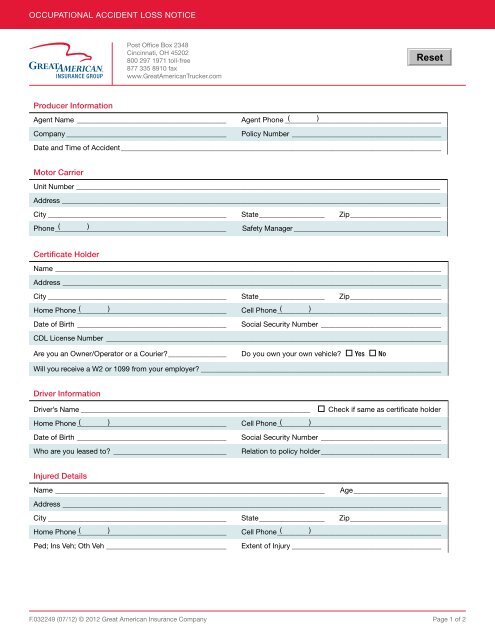 Occ/Acc - Great American Insurance Group